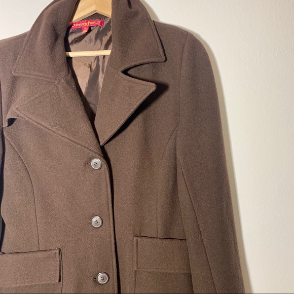 Jennyfer J | Jackets & Coats | Jennyfer J Mid Length Brown Pea Trench ...